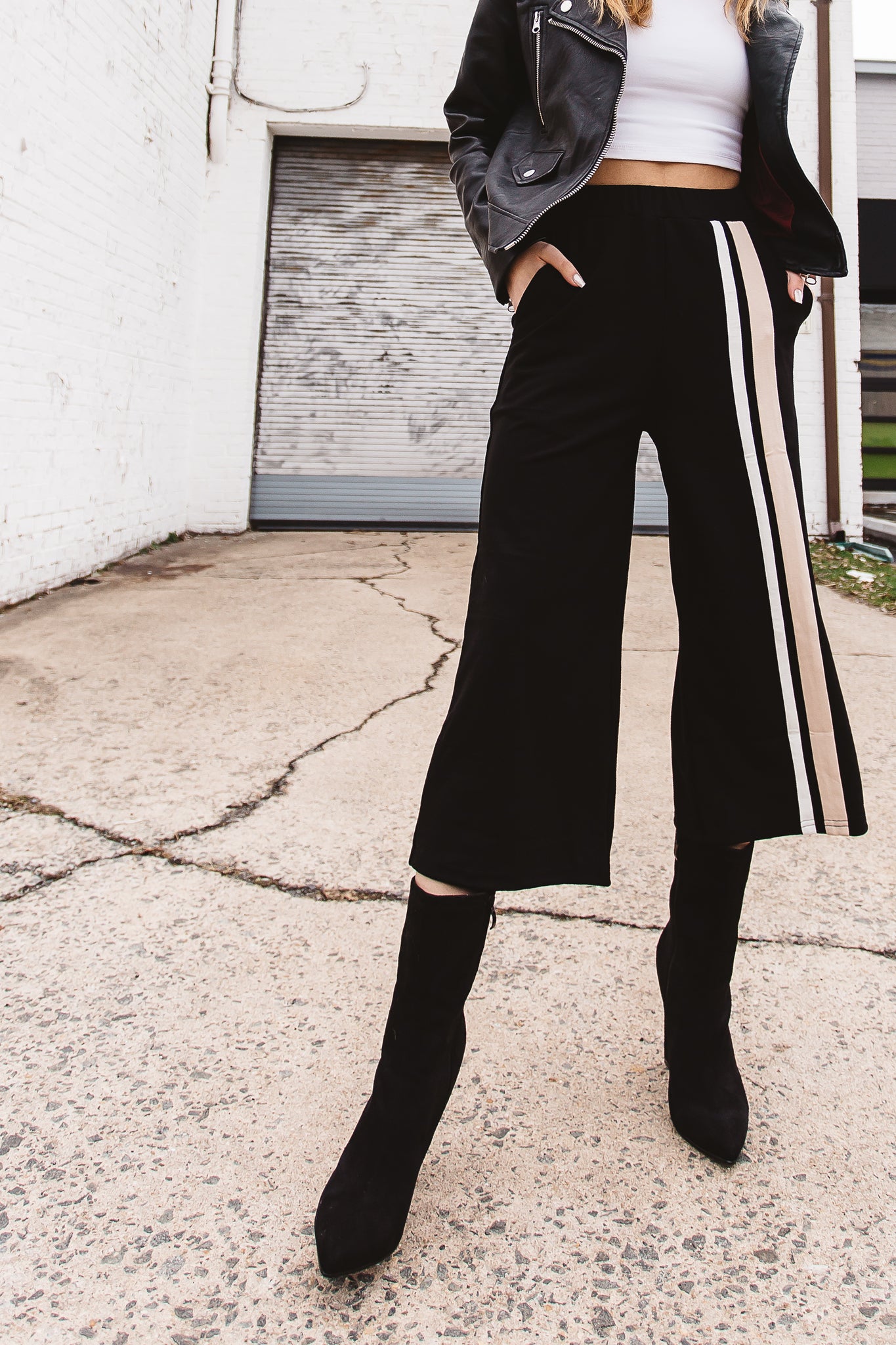 Double Up Cropped Track Pants – BODYRENN